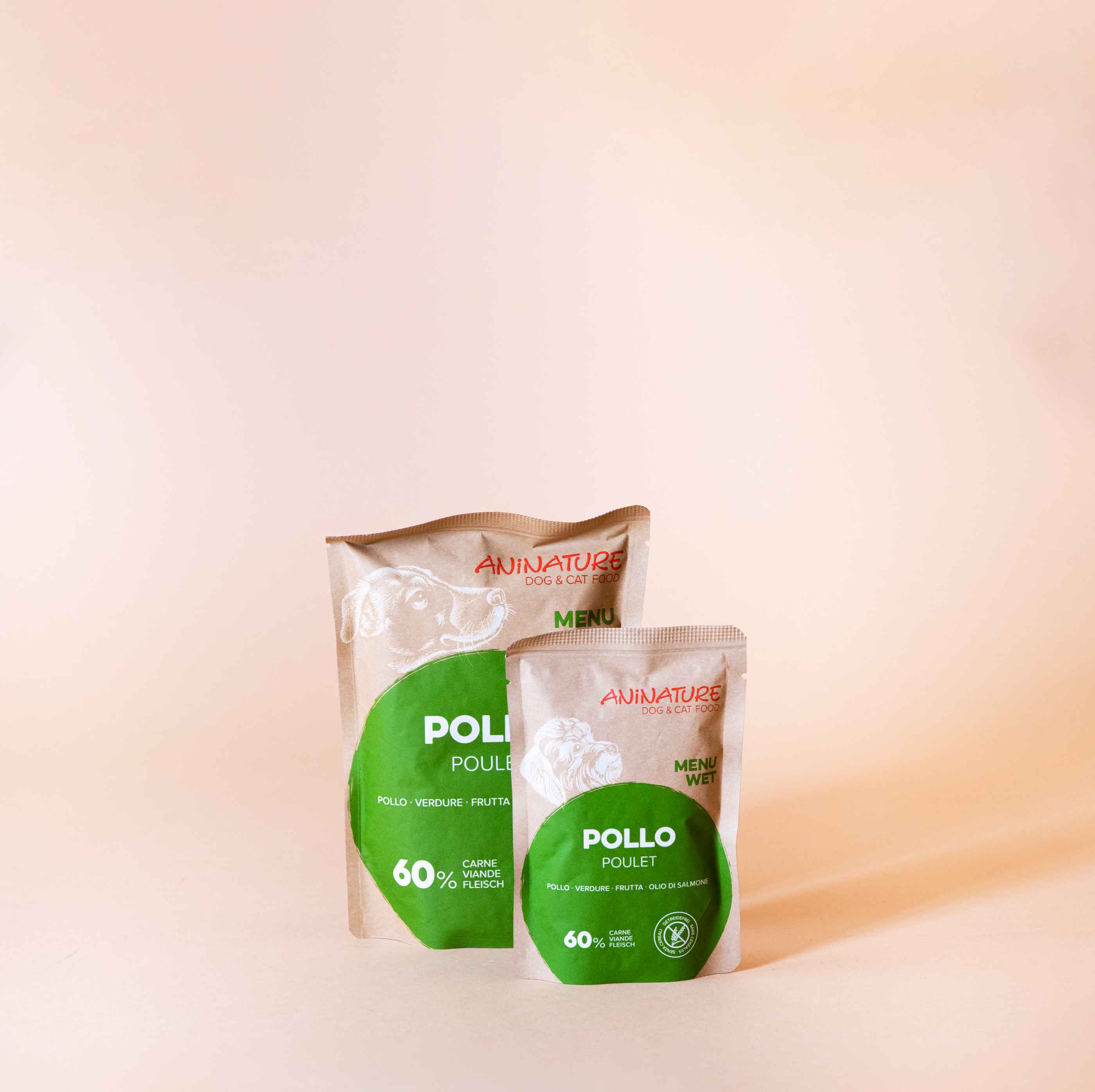 Alimento umido mono proteico naturale per cani - Bustina Pollo